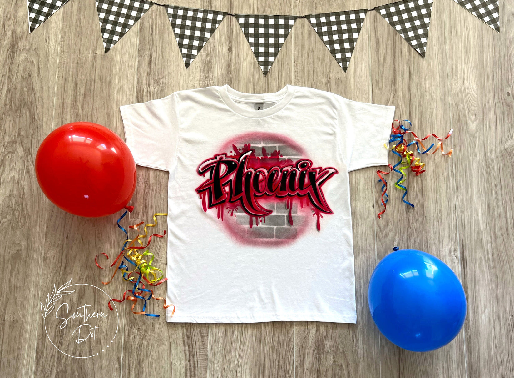 Rainbow Airbrush T shirt script Name – Bluegrass Airbrush